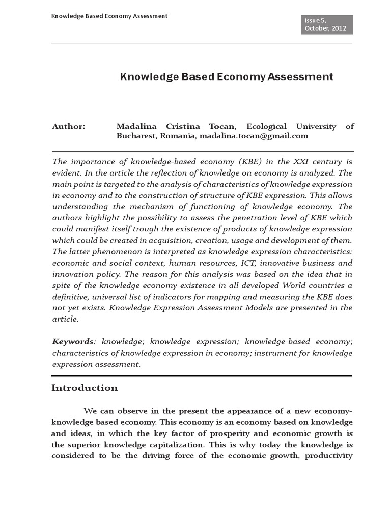 Characteristics of Knowledge Economy | PDF | Knowledge Economy | Innovation