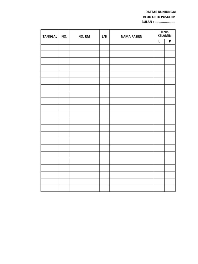 Data Kunjungan Pasien 2019 | PDF