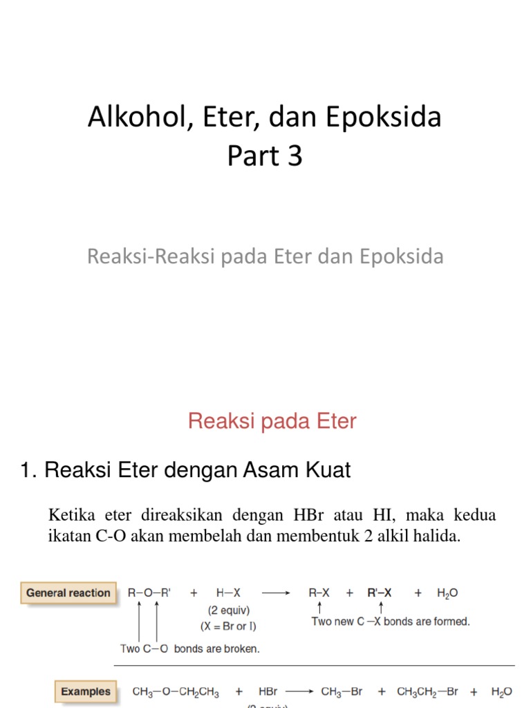 Alkohol, Eter, Dan Epoksida | PDF