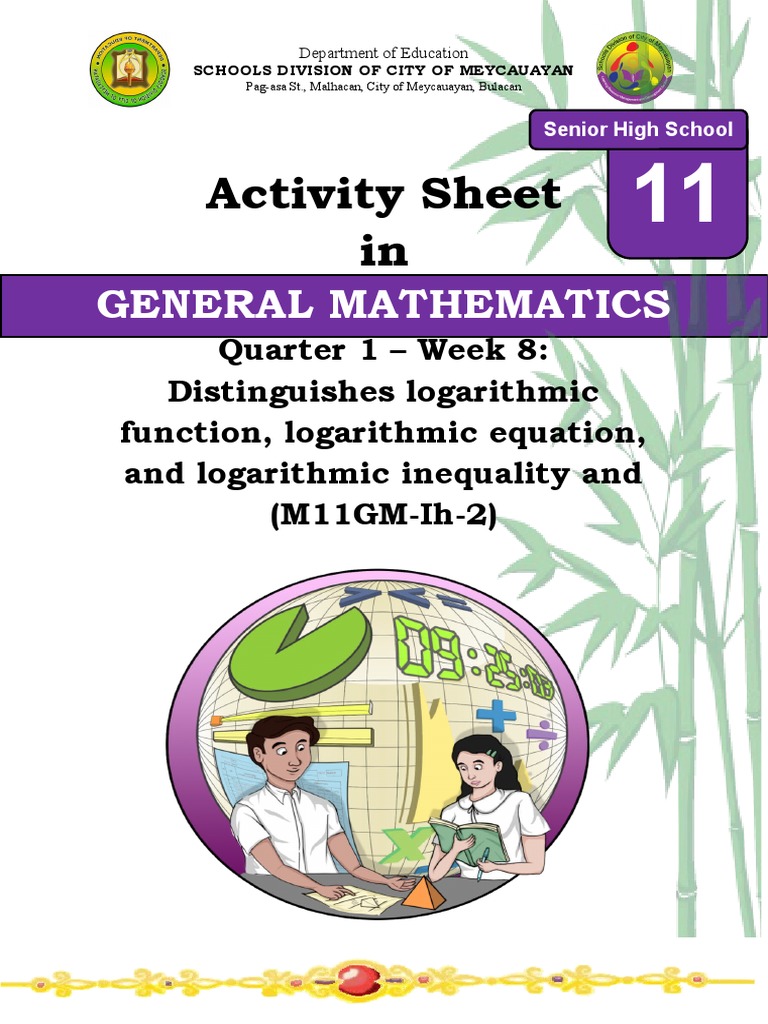 Activity Sheet In: General Mathematics | PDF | Logarithm | Mathematical Objects
