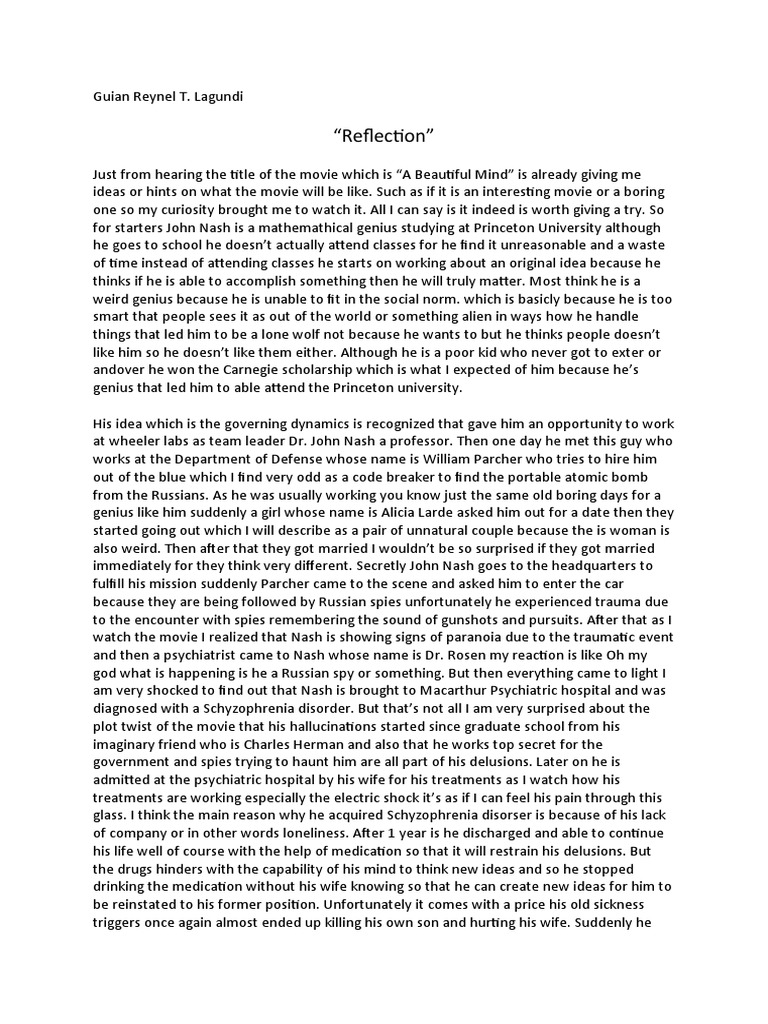 A Beautiful Mind | PDF | Schizophrenia | Psychological Trauma