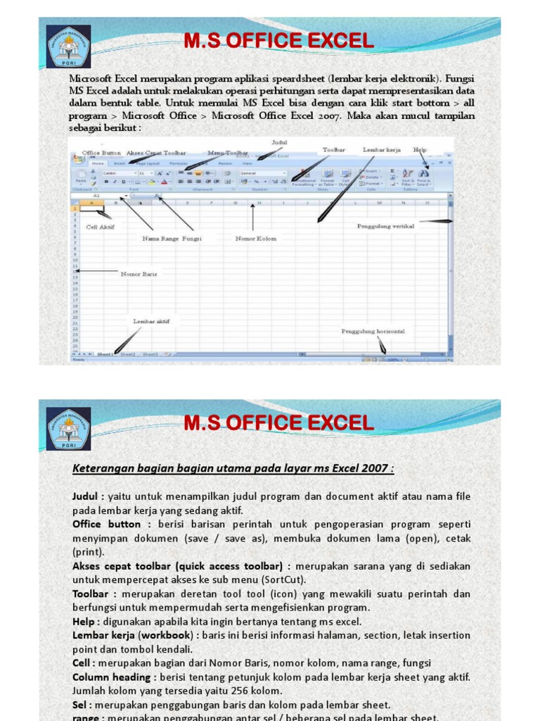 Materi KOMP 1 ALL - SESI 7 - Pengenalan MS Excel | PDF | Metode & Bahan ...