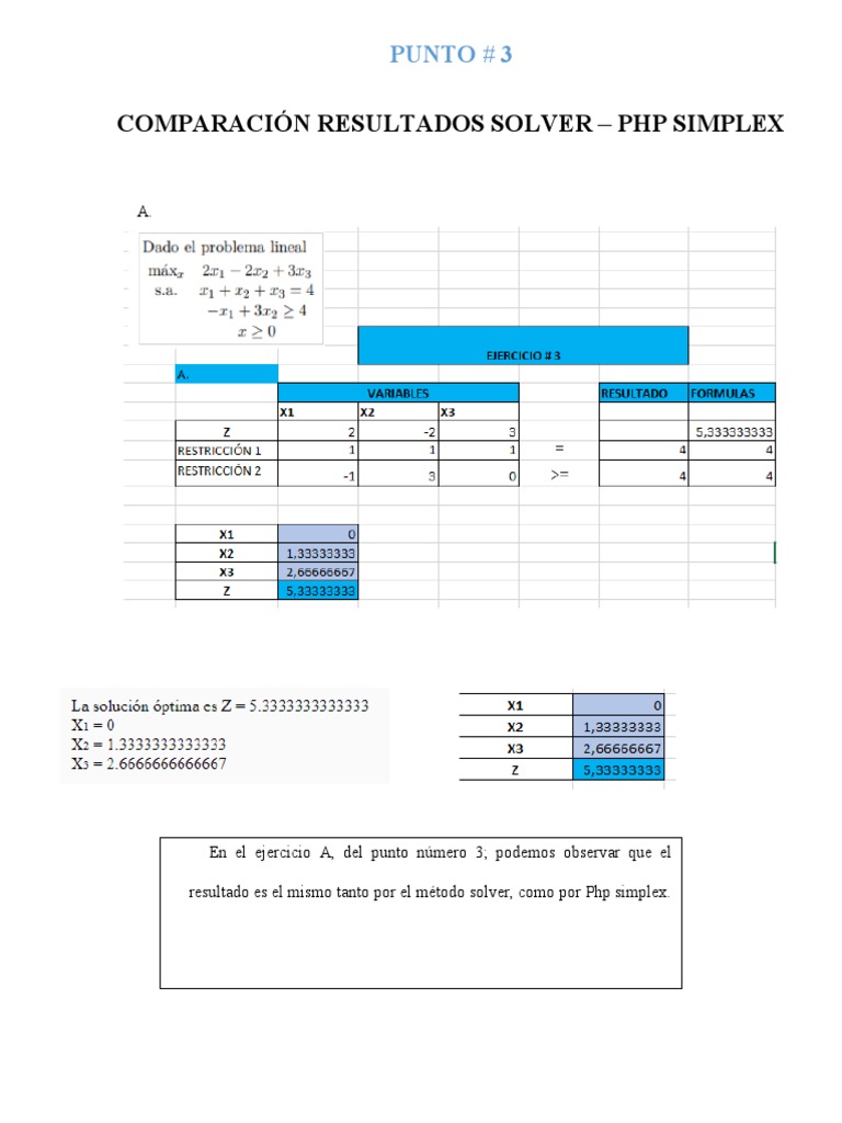 Comparación Php-Solver Ejericio3 | PDF