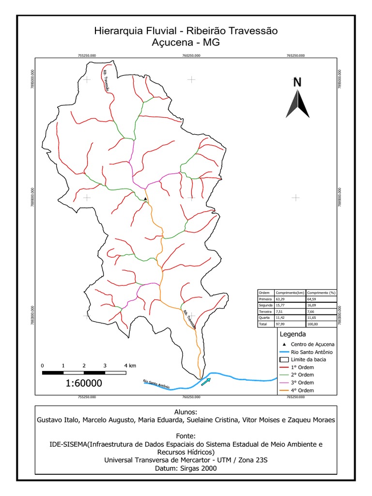 Mapa Hierarquia Fluvial | PDF | Geodésia | Água