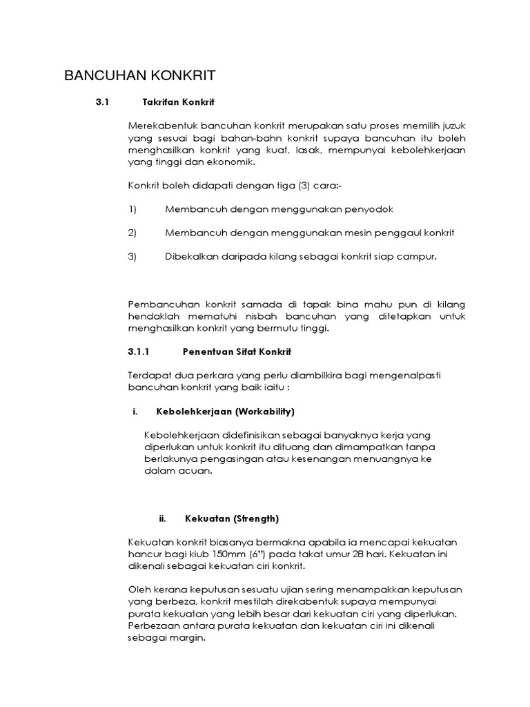 Bancuhan Konkrit | PDF
