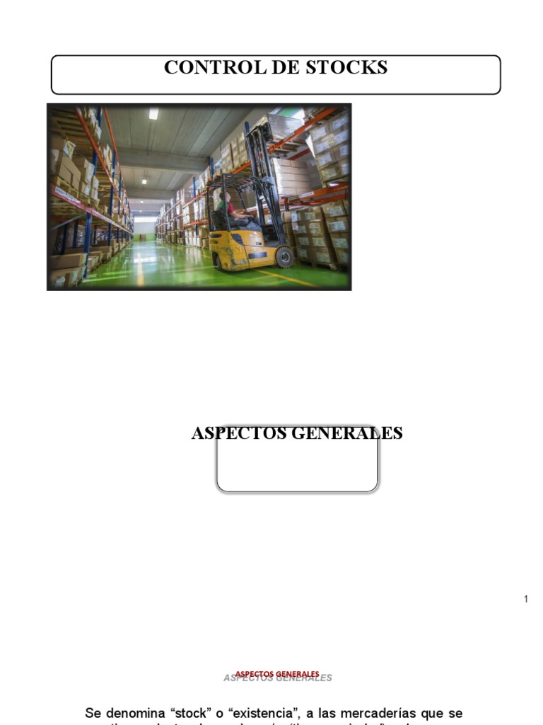 3.-Control de Stocks | PDF | Almacén | Inventario