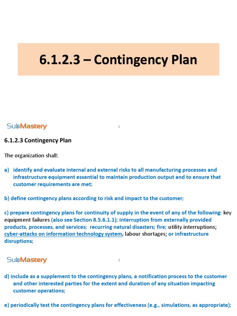 This Lesson PDF - 6.1.2.3 - Contingency Plan | PDF | Business