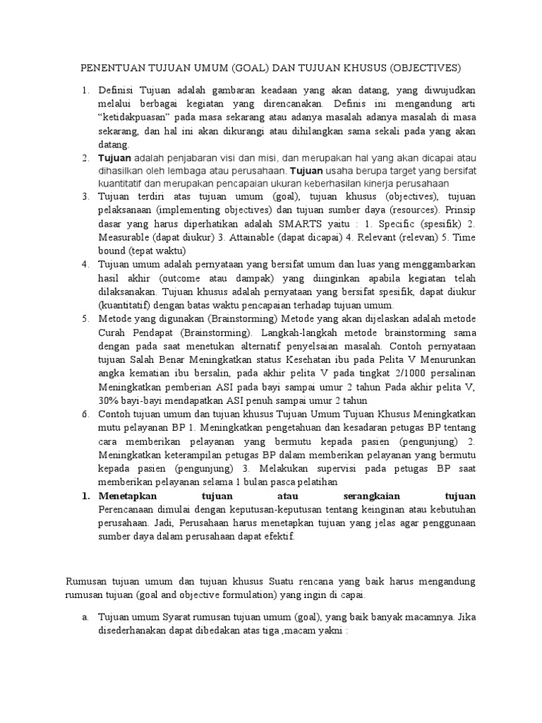 Penentuan Tujuan Umum | PDF