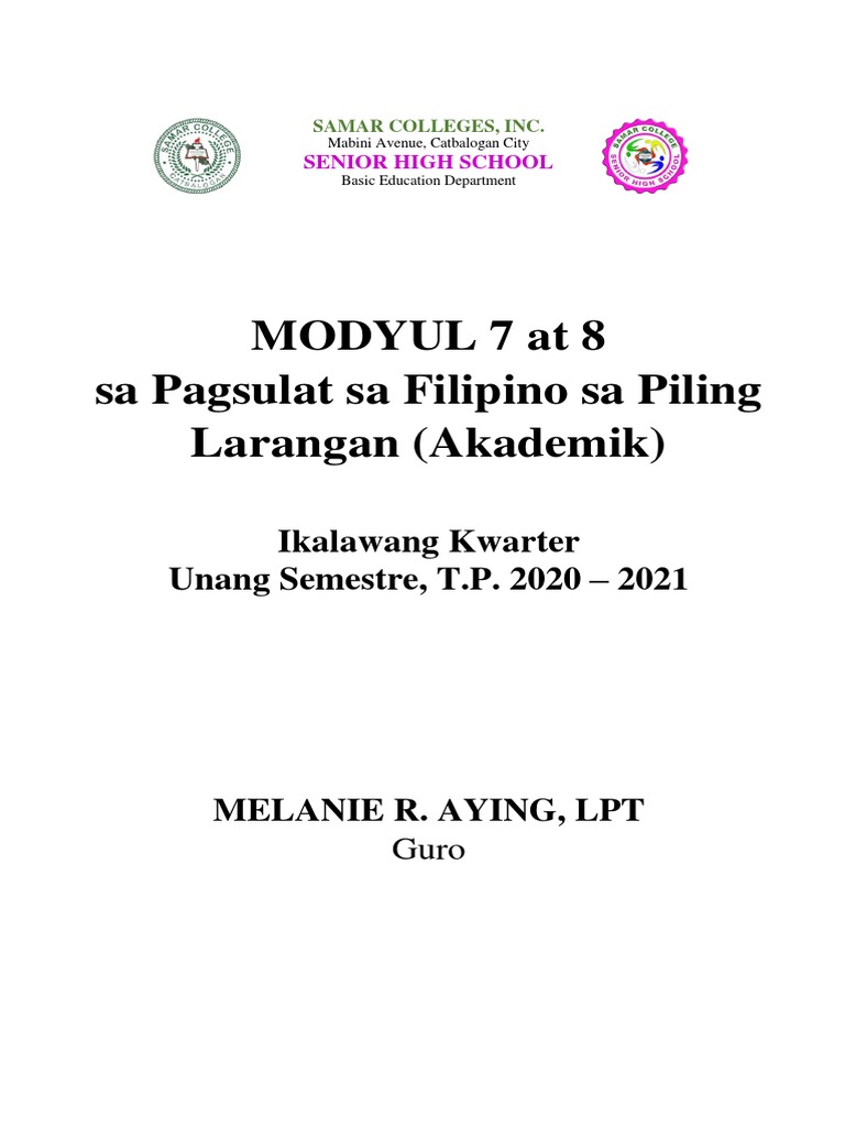 Modyul 7 To 8 | PDF