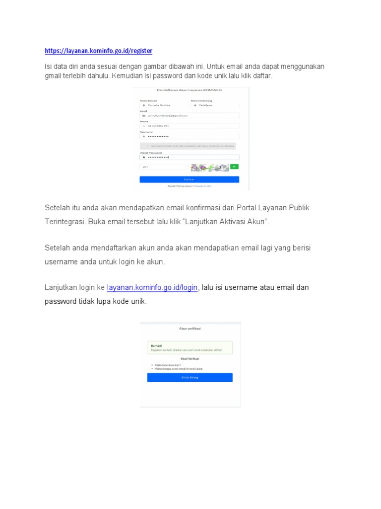 Tata Cara Pendaftaran Email - Go.id | PDF