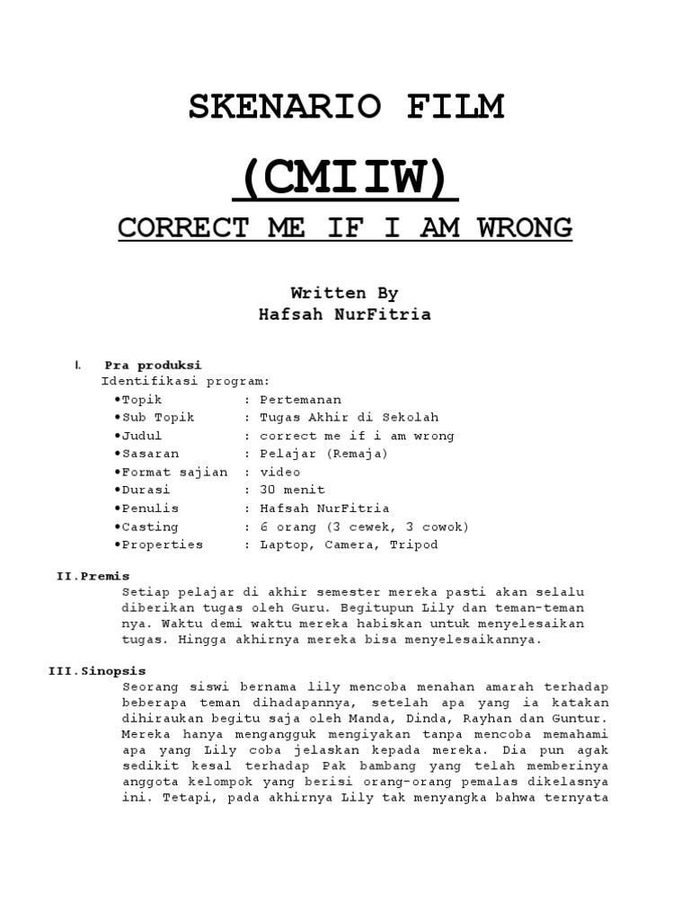 Contoh Skenario Film | PDF