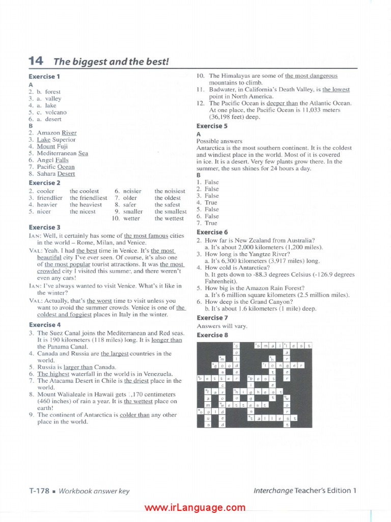Solucionario WorkBook Interchange 4 Level 1 Units 14-15-16 | PDF