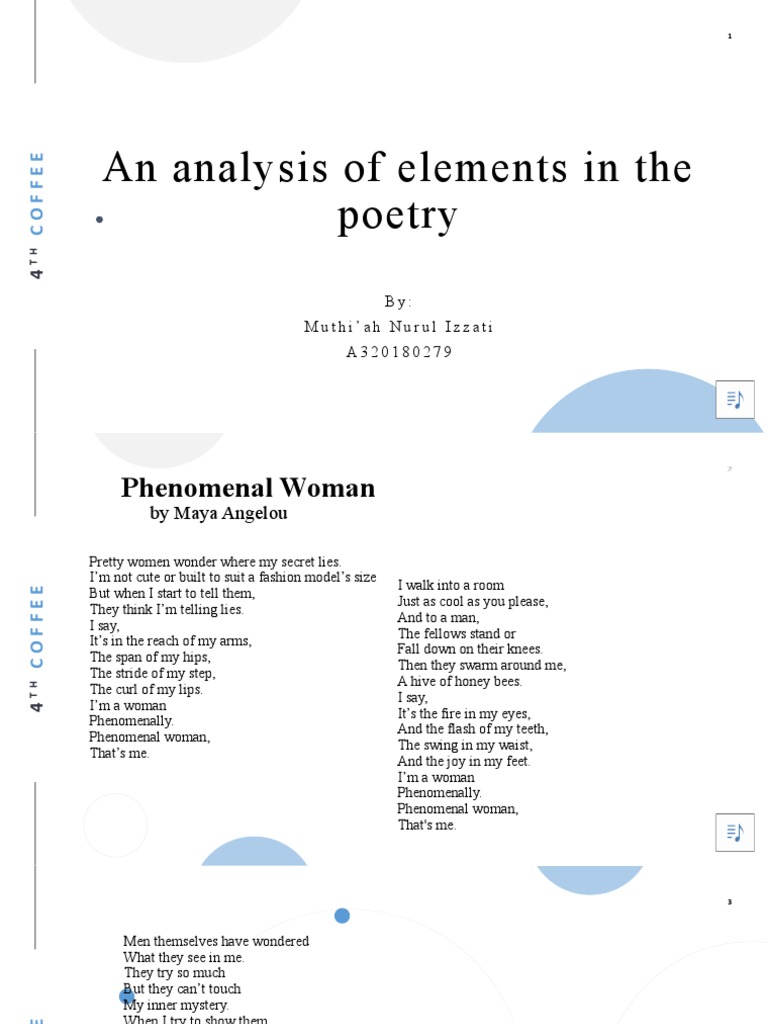 Analisis Poem Phenomenal Woman | PDF | Metre (Poetry) | Poetry