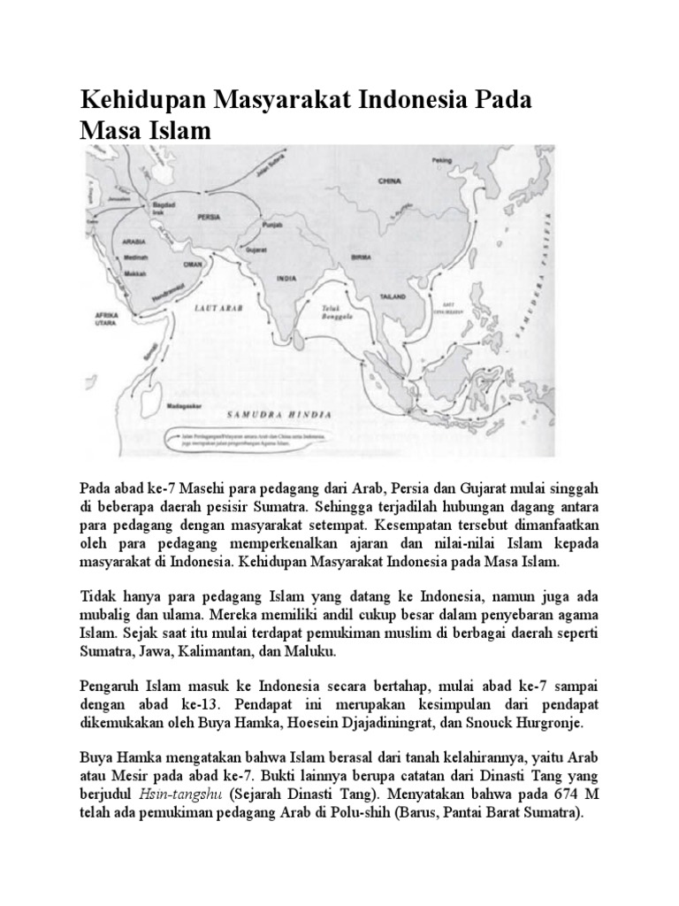 Kehidupan Masyarakat Indonesia Pada Masa Islam | PDF