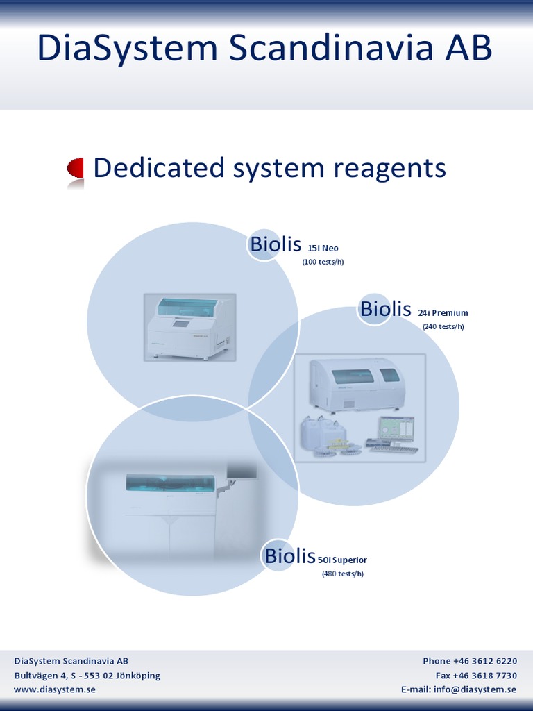Dedicated System Reagents: Diasystem Scandinavia Ab | PDF ...