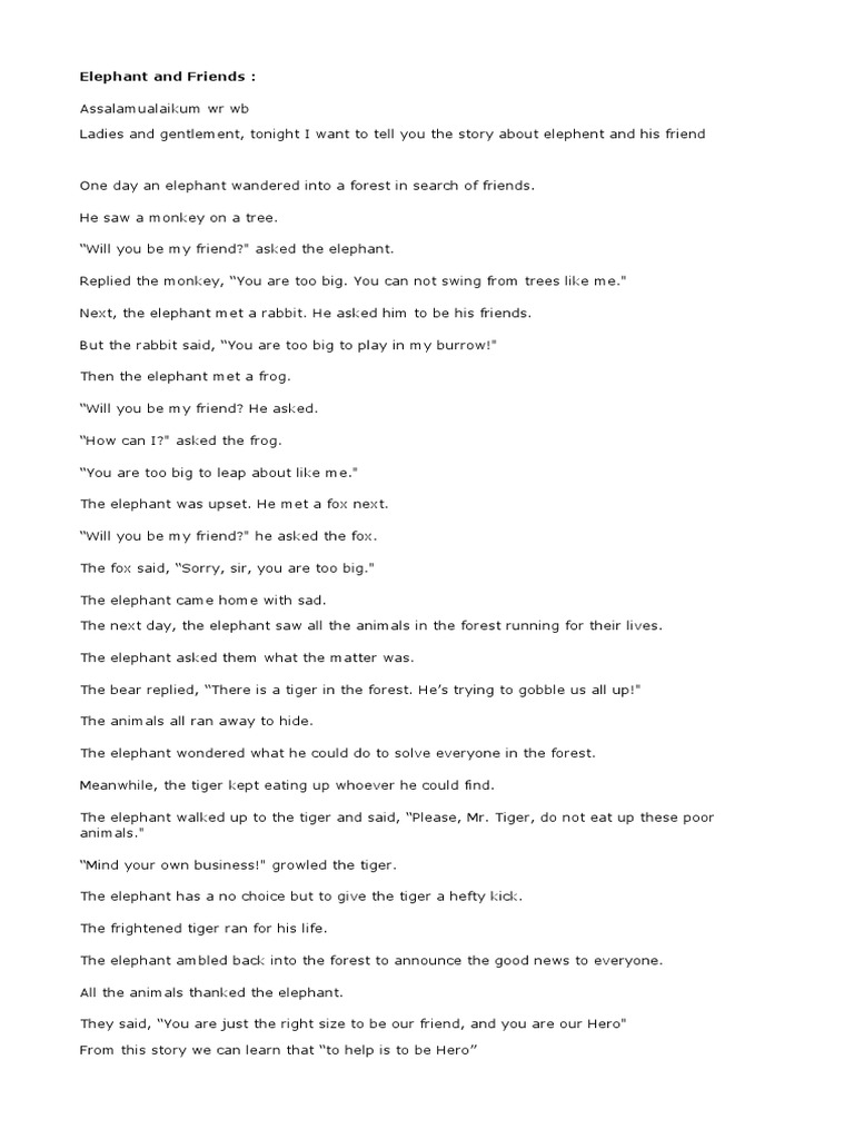 Elephant and Friends | PDF | Poetry