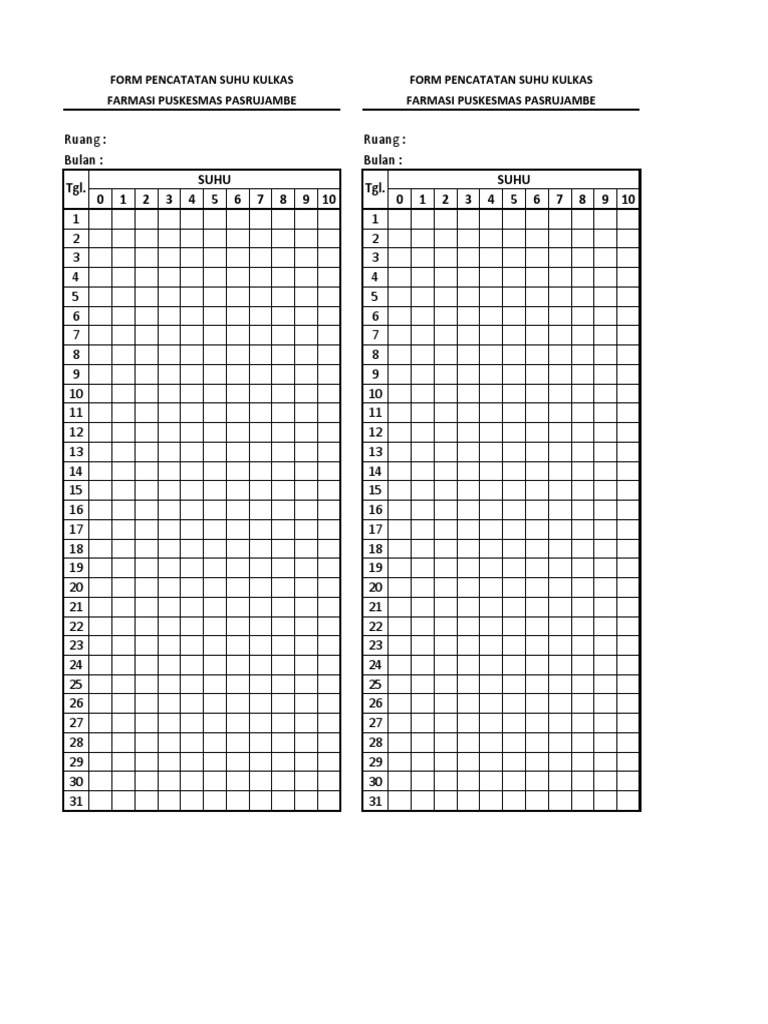 Form Monitoring Suhu | PDF