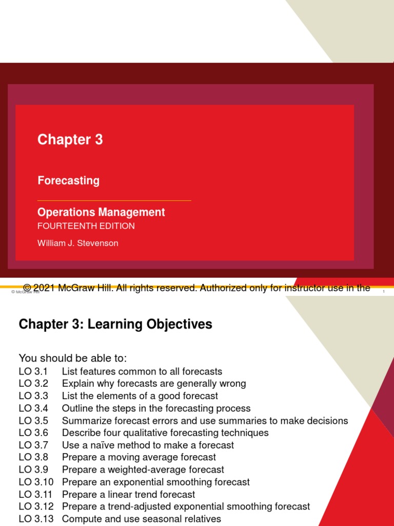 Stevenson 14e Chap003 PPT Accessible | PDF | Forecasting | Seasonality