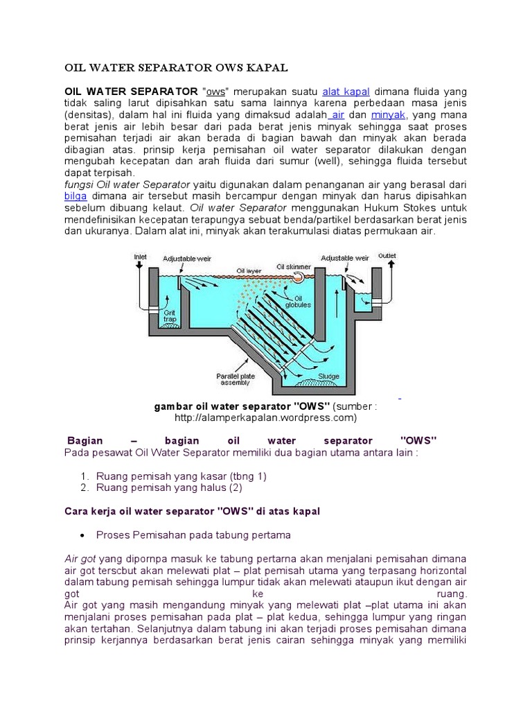 Oil Water Separator Ows Kapal | PDF