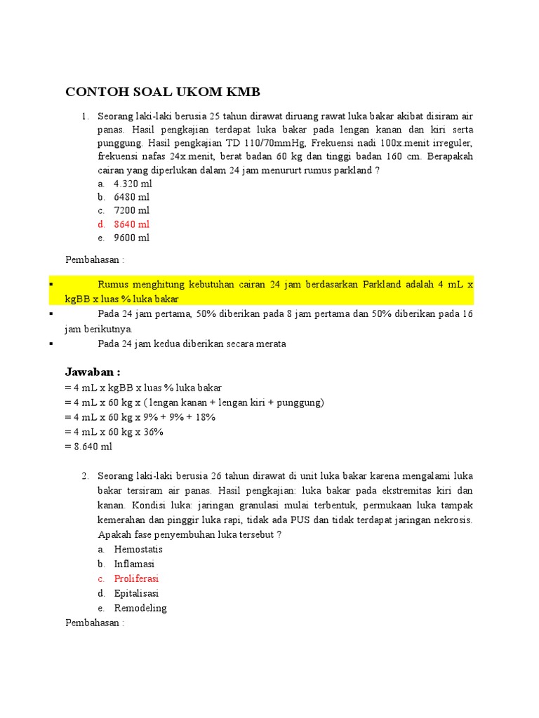 Contoh Soal Ukom | PDF