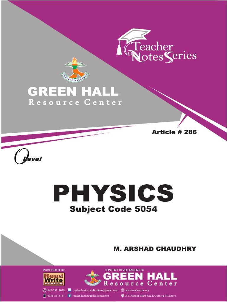 Physics O Level Revision Notes | PDF | Pendulum | Metrology