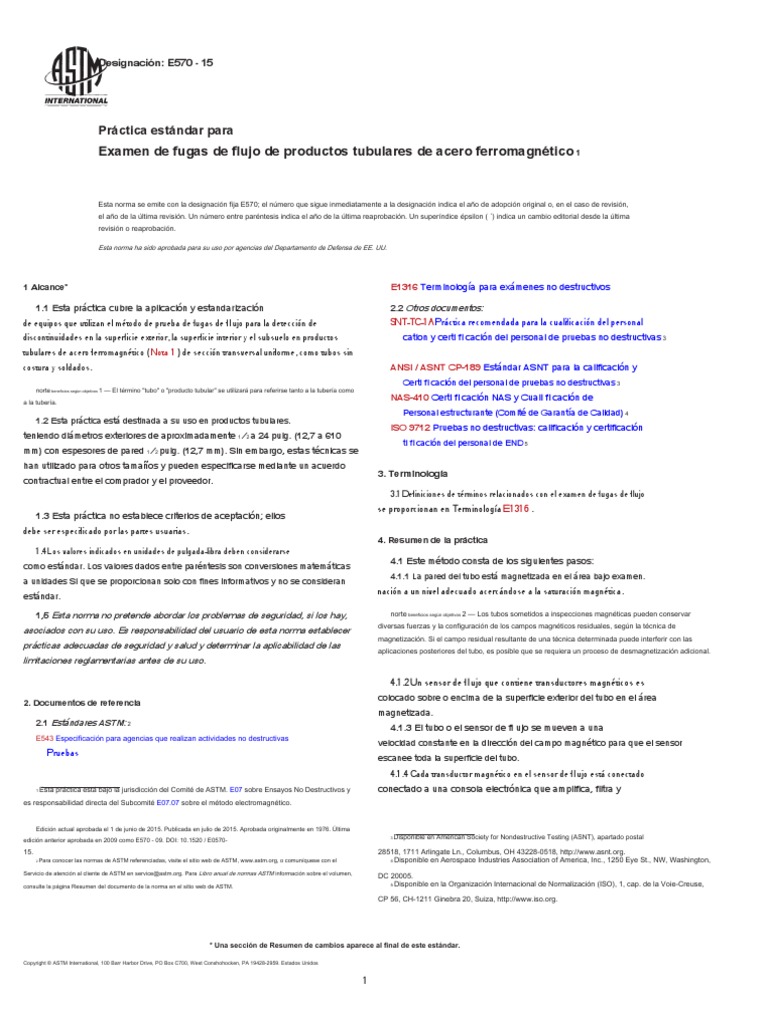E570 15 Standard Practice For Flux Leakage Examination of Ferromagnetic ...
