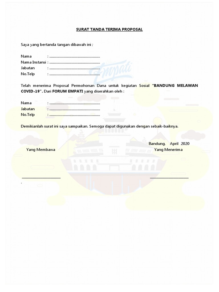 Surat Tanda Terima Proposal | PDF
