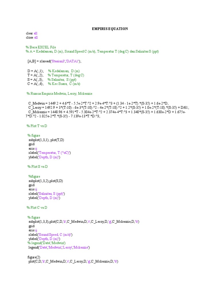 Lampiran Matlab | PDF | Space | Physics