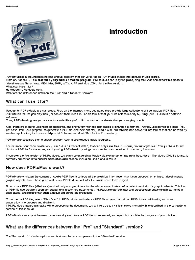 Converting PDF Music Scores to Editable Formats Using PDFtoMusic | PDF ...