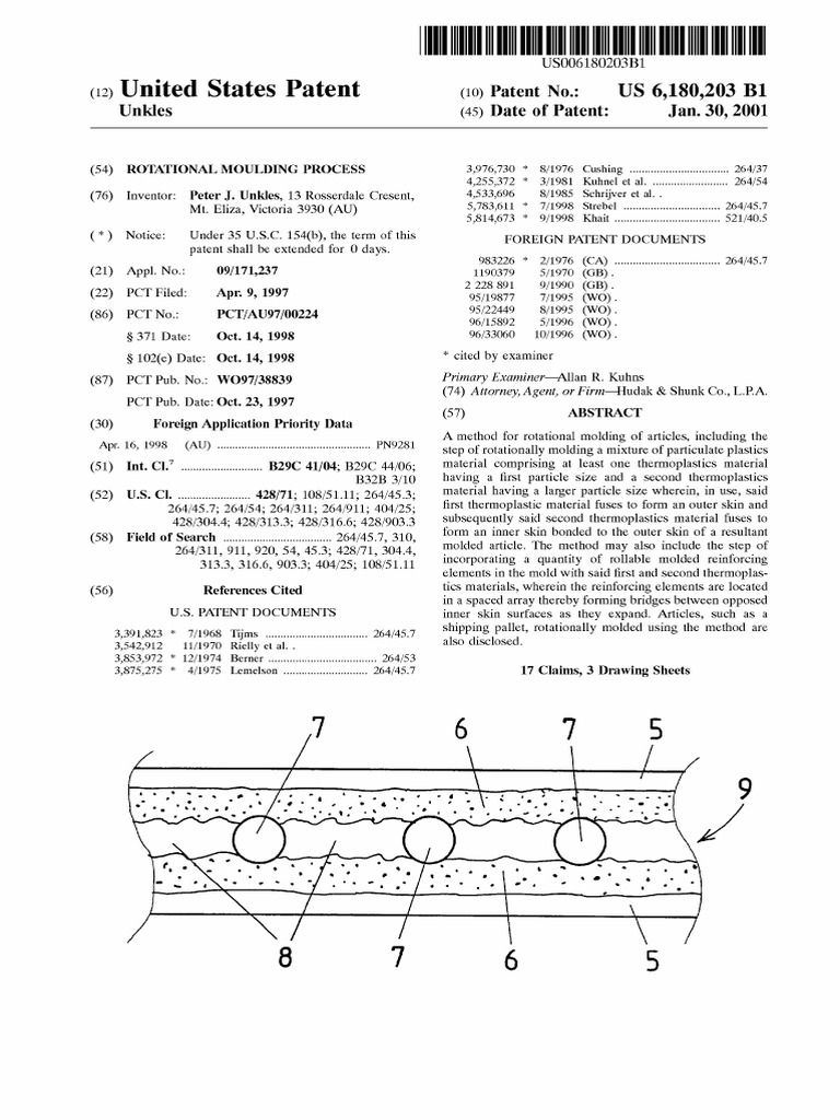 United States Patent (10) Patent No.: US 6, 180,203 B1: Unkles (45 ...