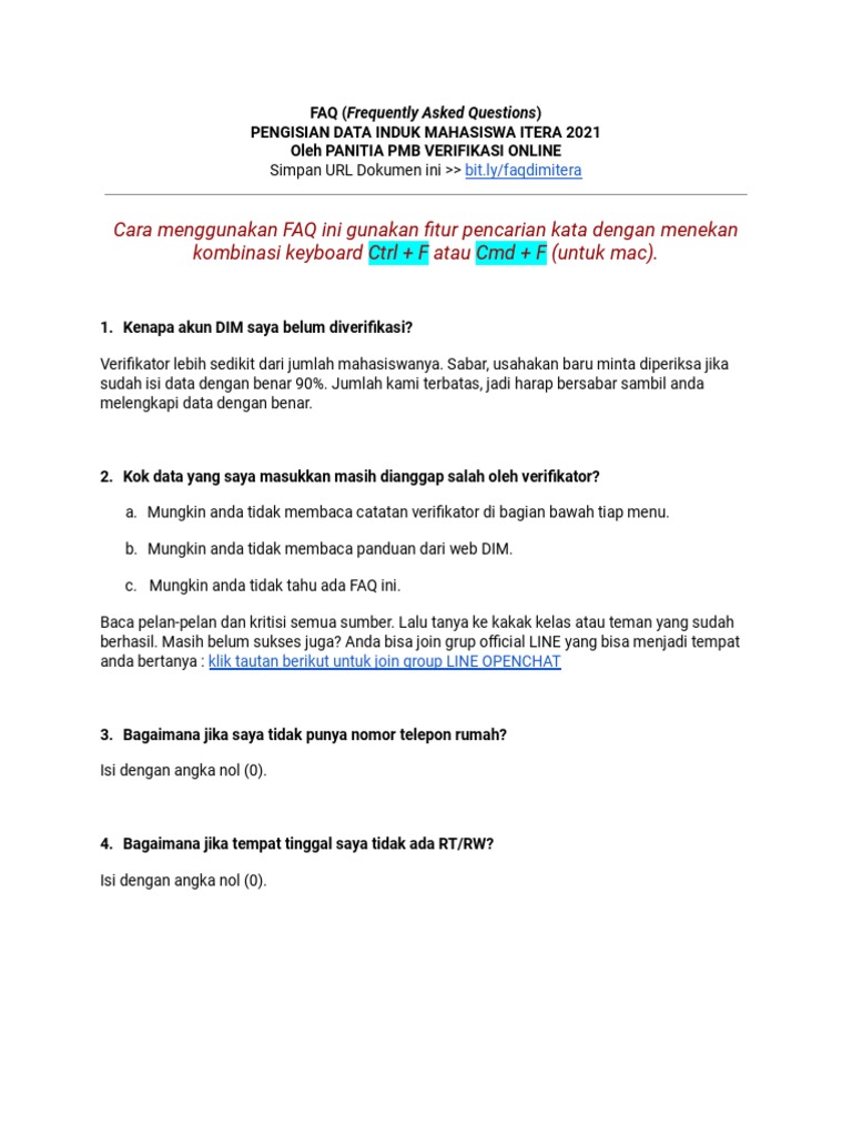 Faq Dim 2021 | PDF