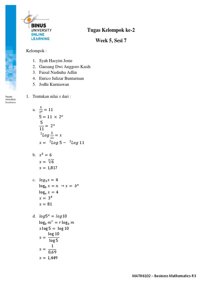 Team Assignment 2 (MATH) | PDF