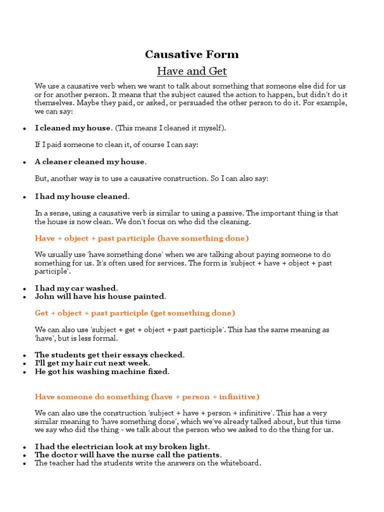 Grammar: Causative Form | PDF | Verb | Linguistic Typology