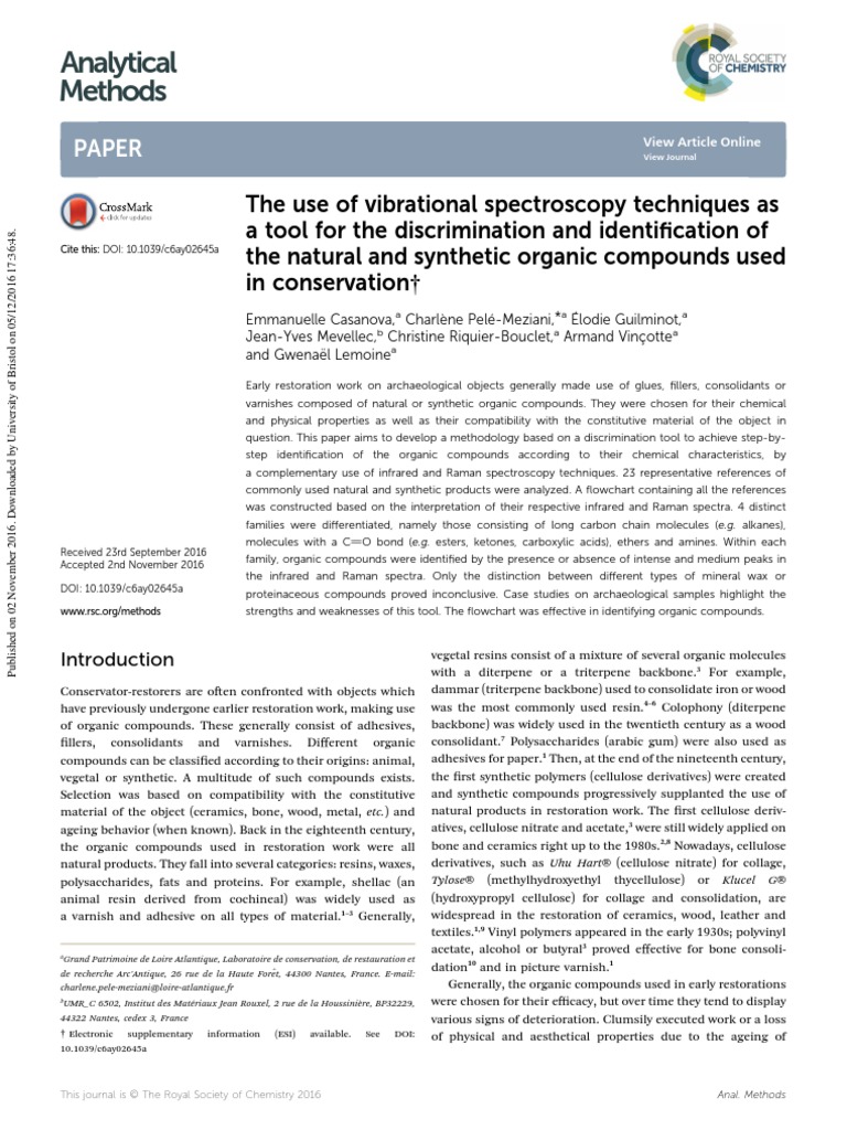 The Use of Vibrational Spectroscopy Techniques As A Tool | PDF ...