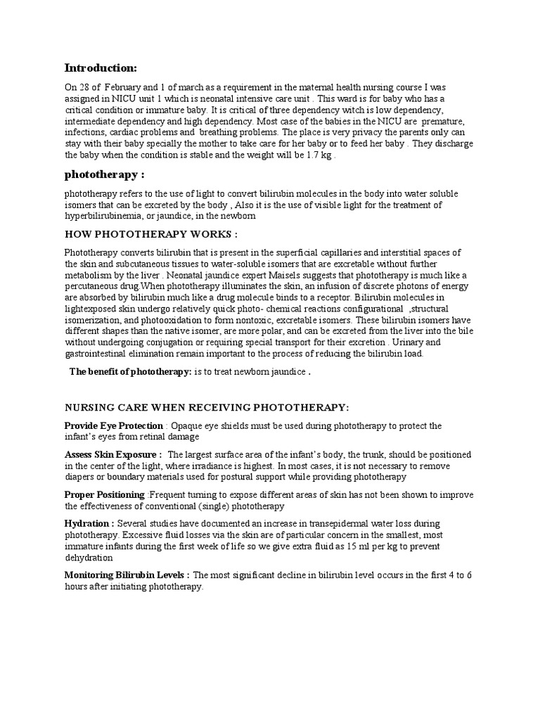 How Phototherapy Works | PDF | Neonatal Intensive Care Unit | Medical ...