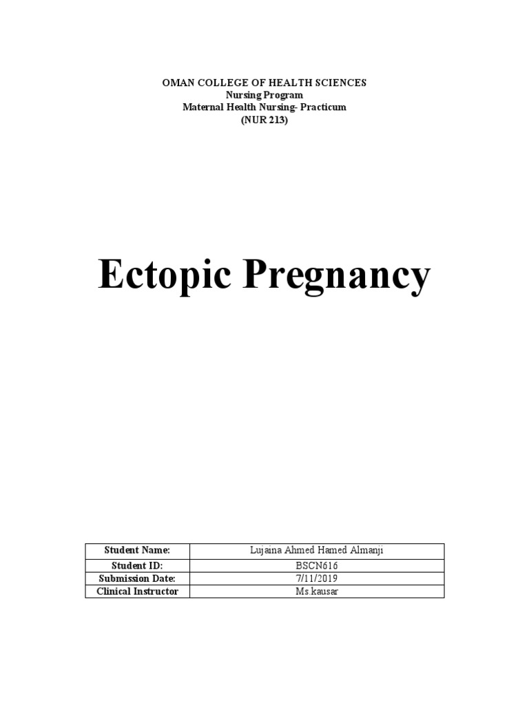 Ectopic Pregnancy Case Study Analysis | PDF | Constipation | Human Feces