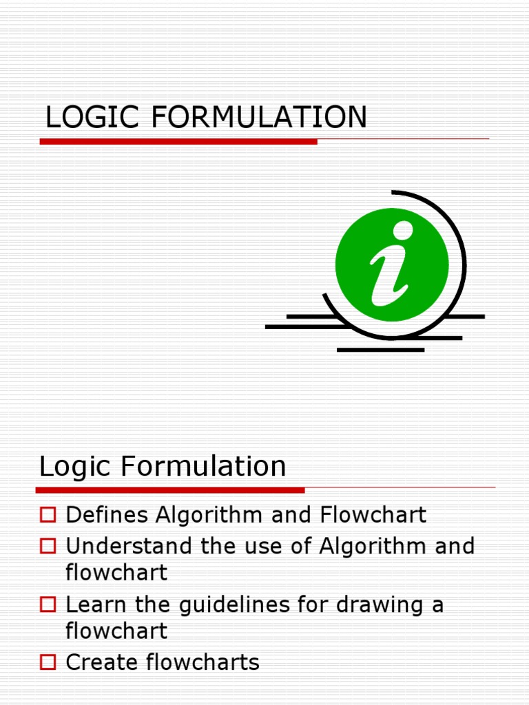 Logic Formulation | PDF | Algorithms | Computer Program Logic Formulation | PDF | Algorithms | Computer Program
