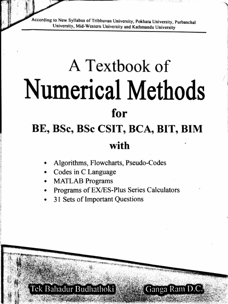 A Textbook of Numerical Methods3934170332936108873 | PDF