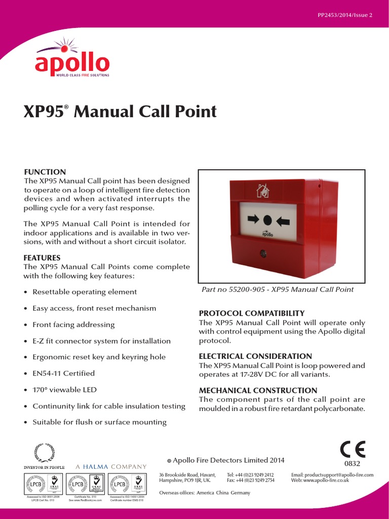 Apollo Manual Call Point | PDF | Electric Power | Electricity