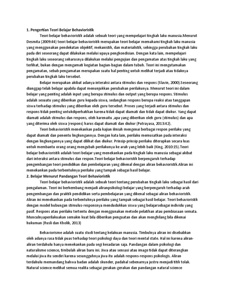 Teori Behavior | PDF