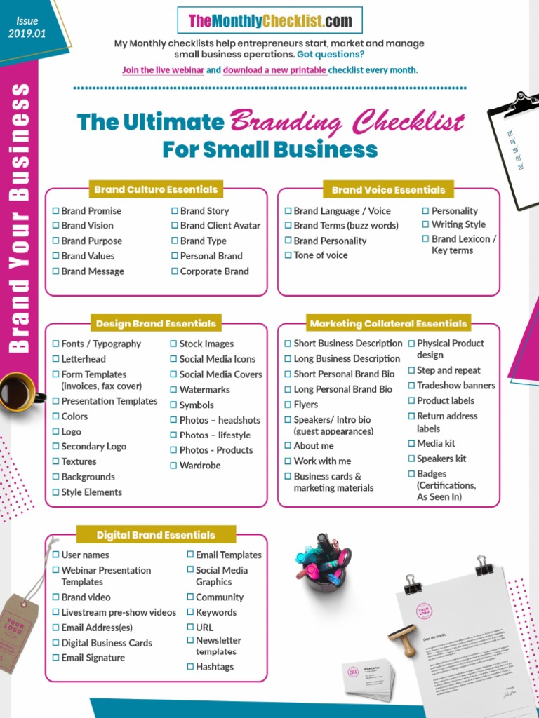 The Ultimate Branding Checklist For Small Businesses - Socially Nina ...
