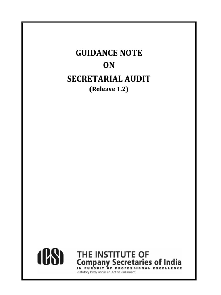 Guidance Note On Secretarial Audit-Word | PDF | Financial Audit | Audit