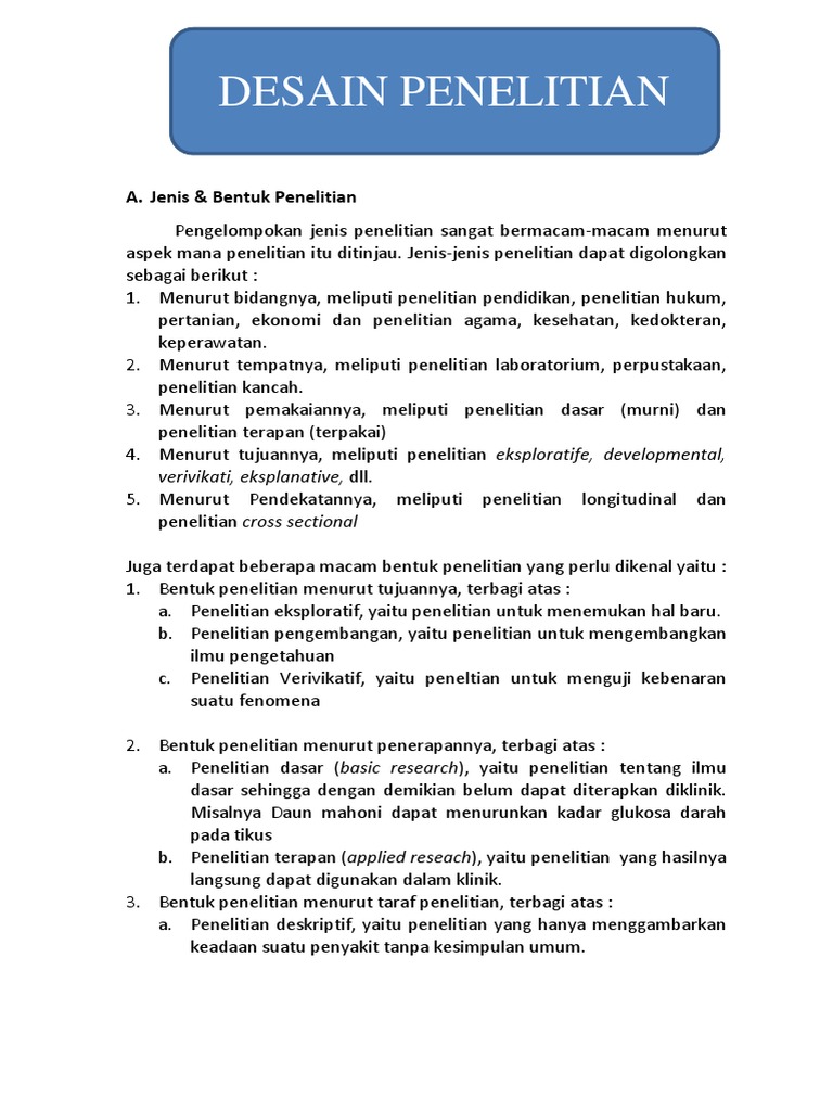 Desain Penelitian | PDF