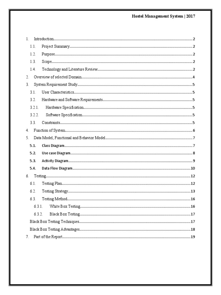 Hostel Management System - 2017 | PDF | Software Testing | Information ...