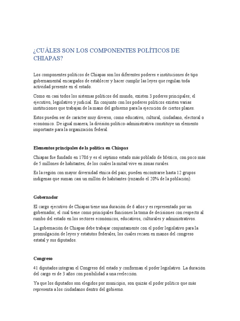 Aspectos Políticos de Chiapas | PDF