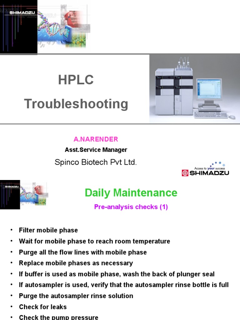 HPLC Troubleshooting Guide by Spinco | PDF | Chromatography | Pump