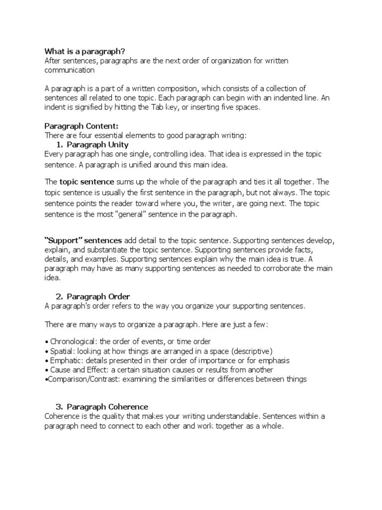 What Is A Paragraph | PDF | Paragraph | Subject (Grammar)