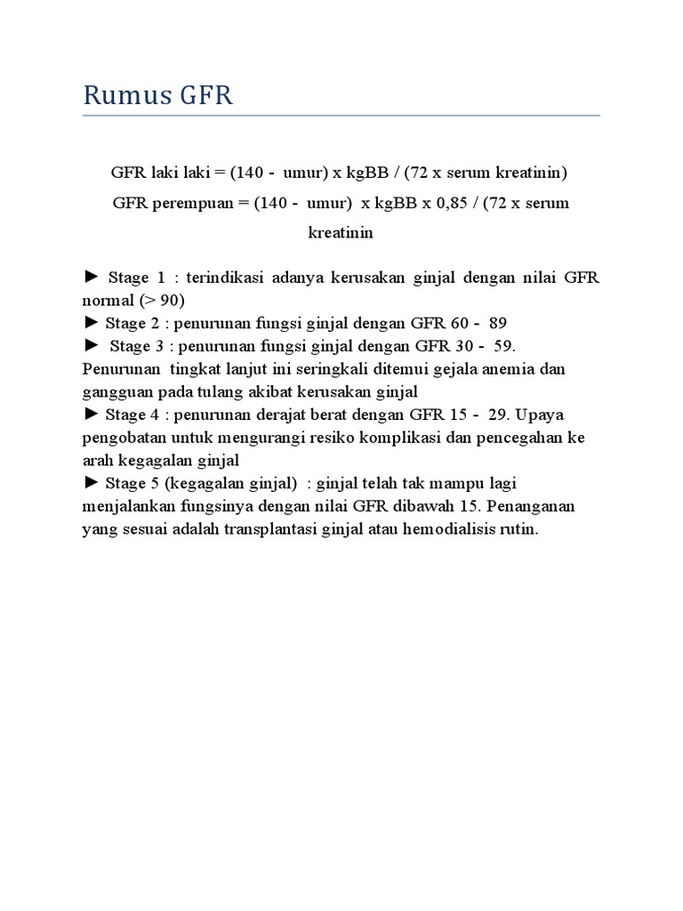 Rumus GFR | PDF