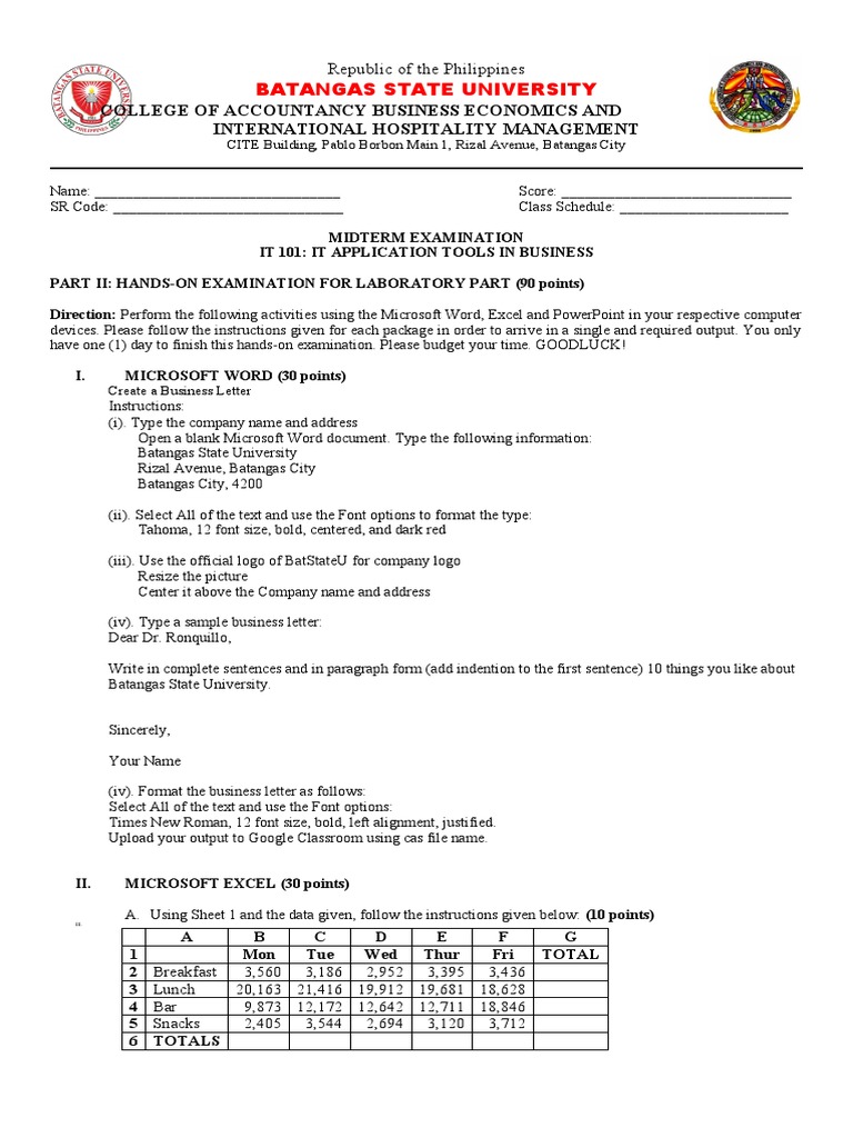 IT 101 Midterm Exam Part 2 Hands On | PDF | Microsoft Word | Microsoft ...