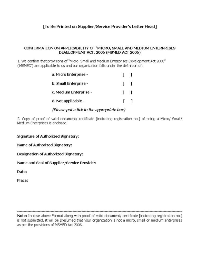 Msme Declaration Pdf